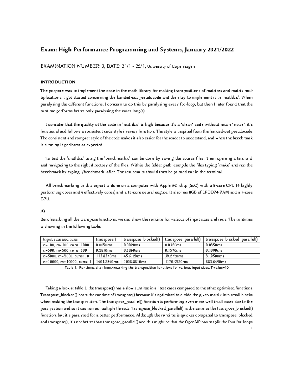 HPPS Exam - High performance programmering og systemer, Ordinær Eksamen, 2021/2022 - Exam: High ...