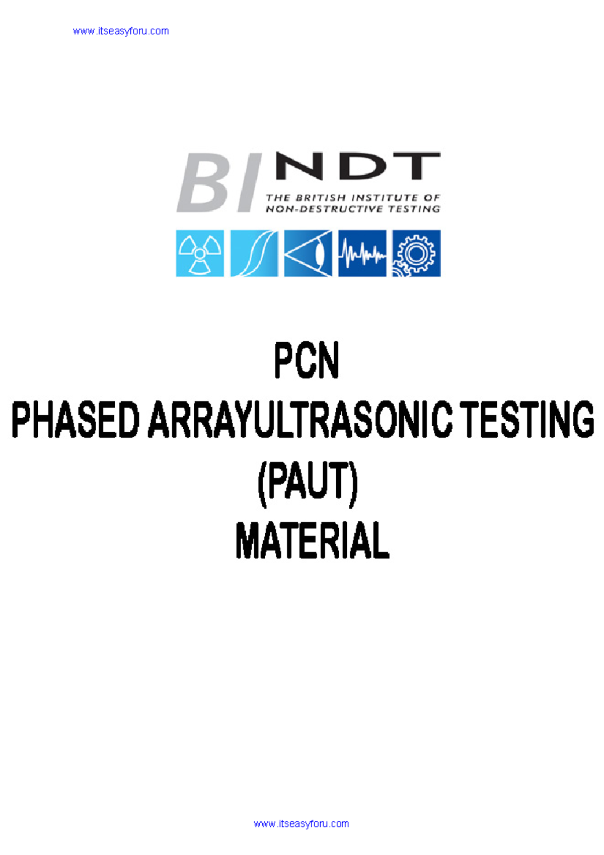 PCN Phased Array Ultrasonic testing (PAUT) Welds Course Material ...