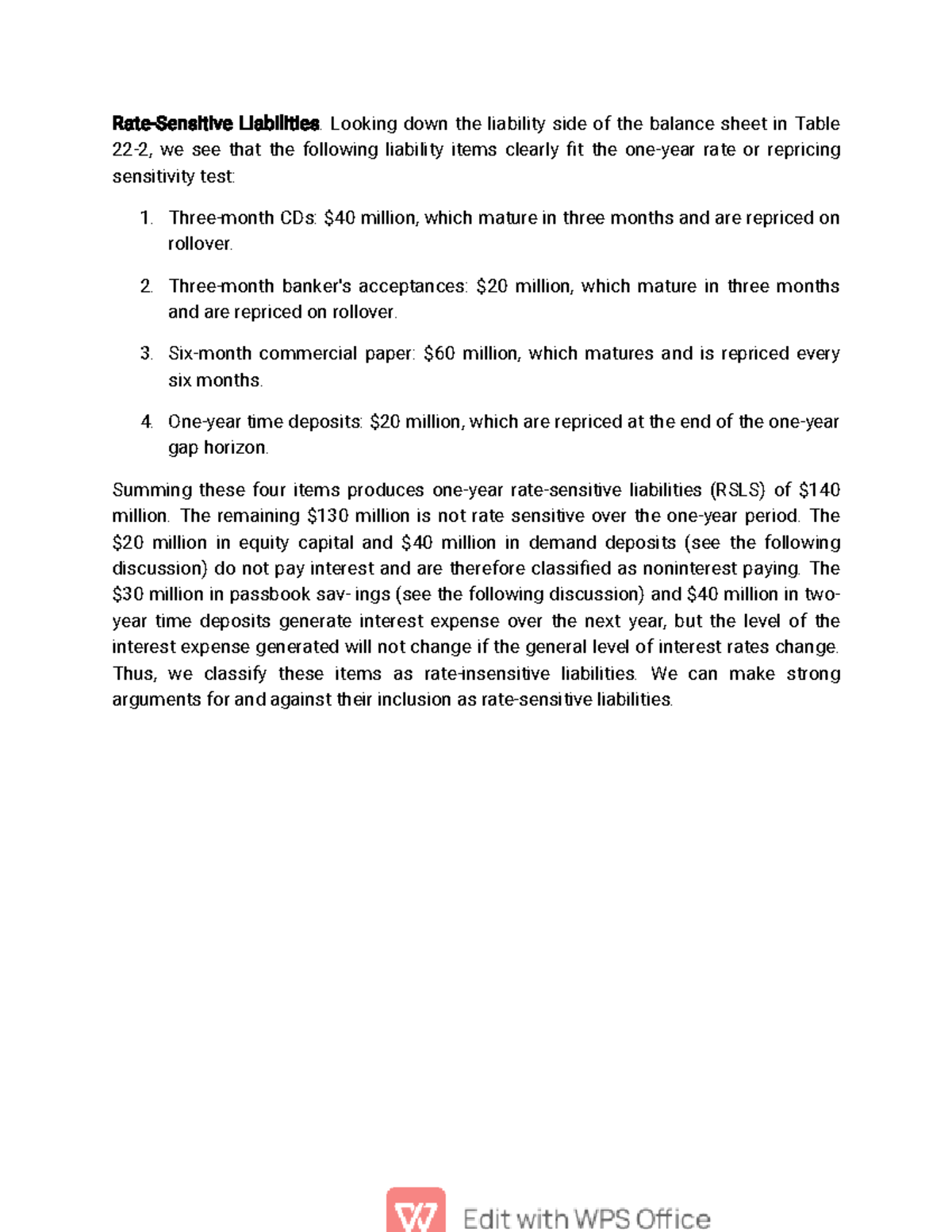 Rate-Sensitive Liabilities - Looking down the liability side of the ...
