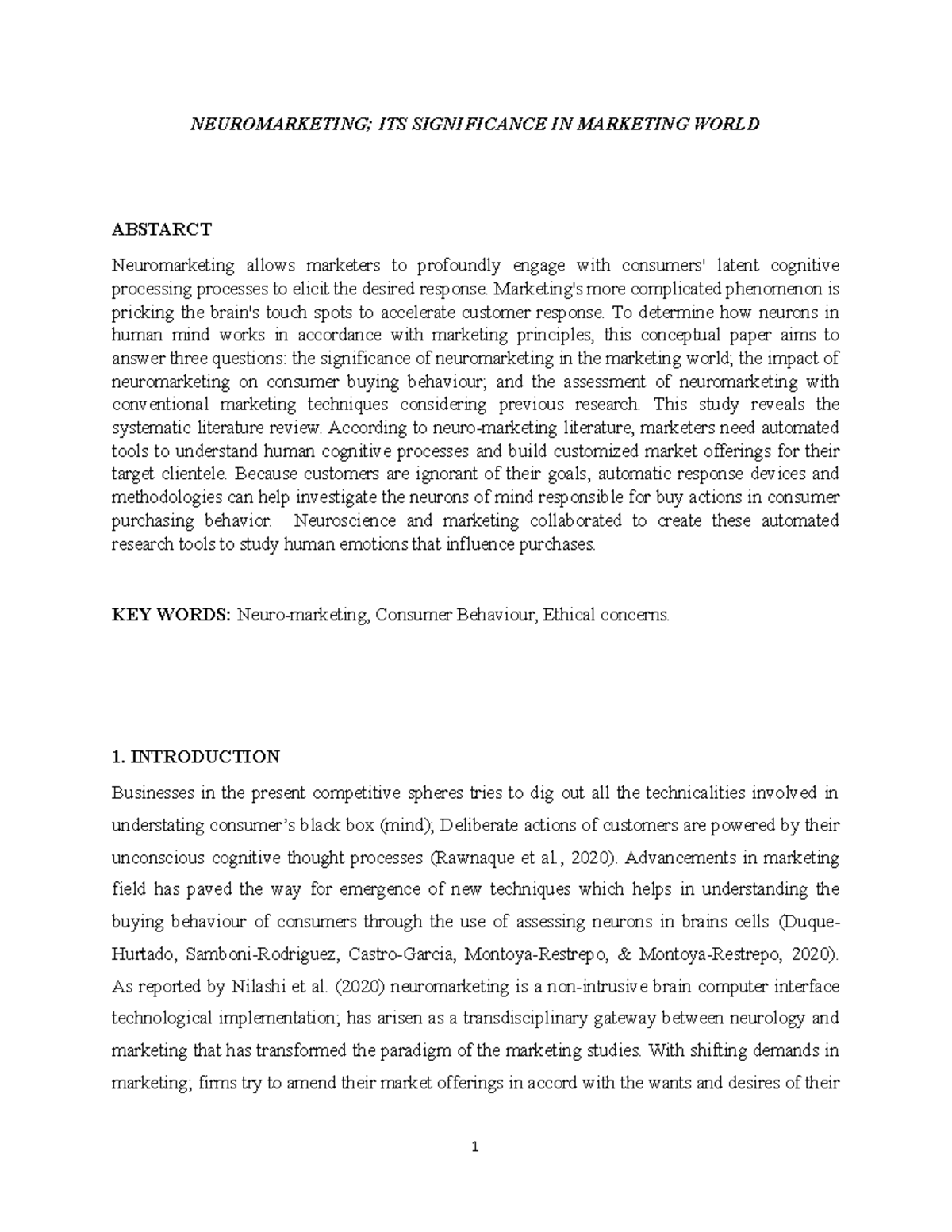 UNtitle 70494258 - NEUROMARKETING; ITS SIGNIFICANCE IN MARKETING WORLD ...