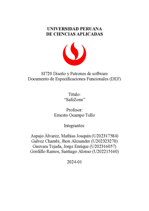 Diseño y Patrones de Software - SI720 - UPC - Studocu