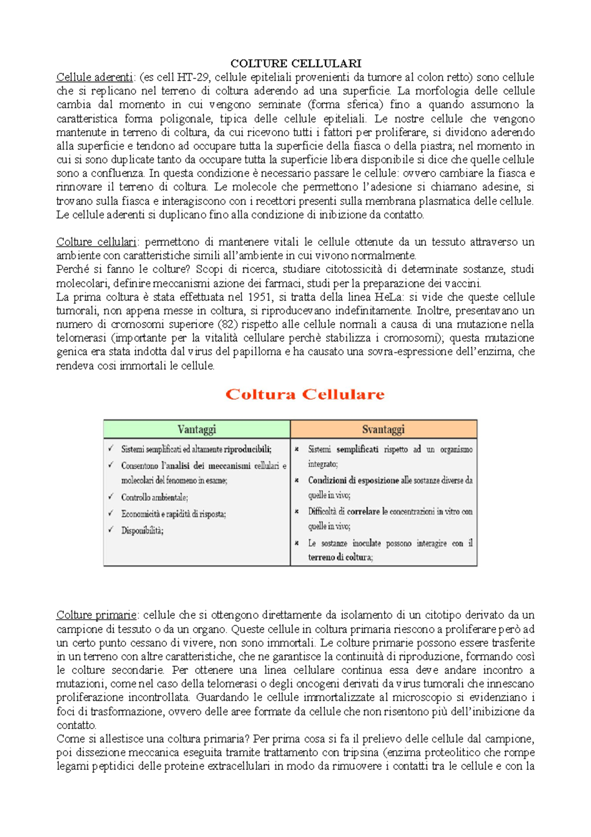 Biologia cellulare colture cellulari e cell staminali - COLTURE ...