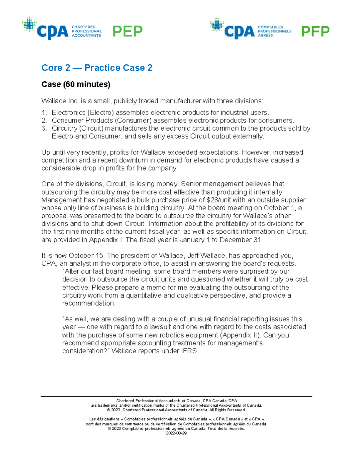 CO2-2301E-PC02 - assignment - Chartered Professional Accountants of Canada, CPA Canada, CPA are ...