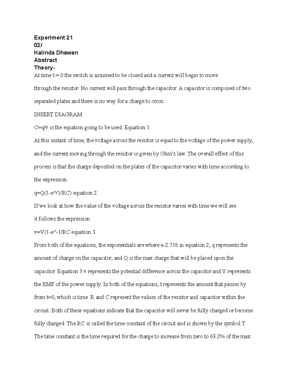 Untitled document-2 - Physics lab 2 coursework including calculations ...