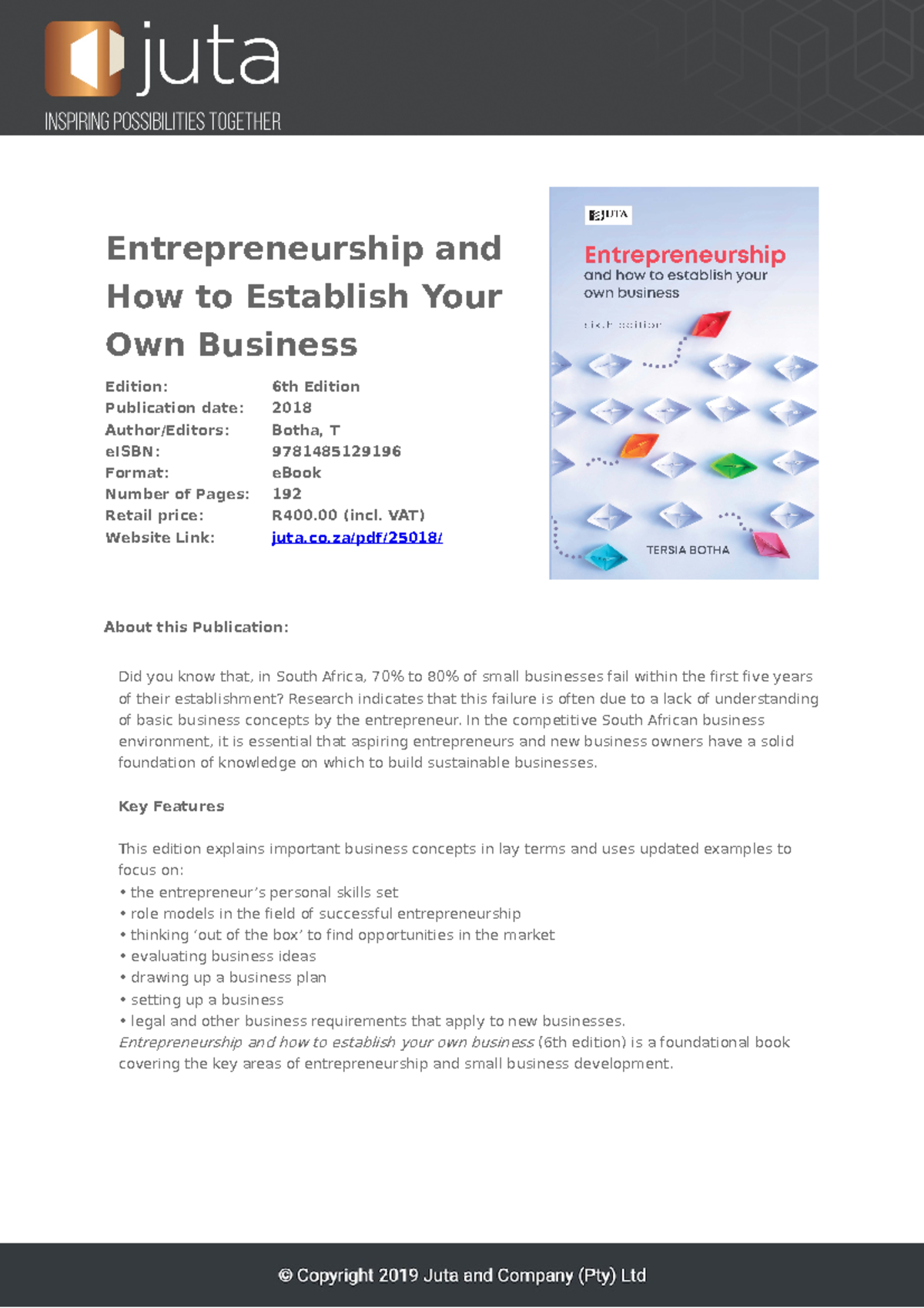 Pdf - Entrepreneurship and How to Establish Your Own Business Edition: 6th Edition Publication ...