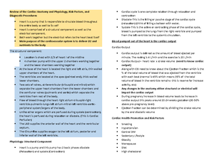 Unit 5 Cheat Sheets - Hemodynamics, homeostasis, safety - Unit 5 Cheat ...