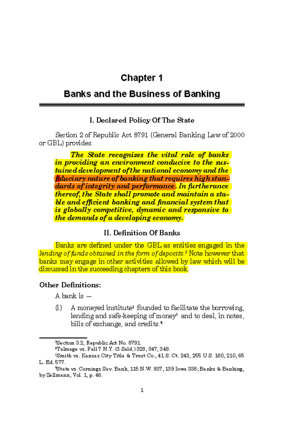 Banking Laws - Dizon - 1 1 Chapter 1 Banks and the Business of Banking ...