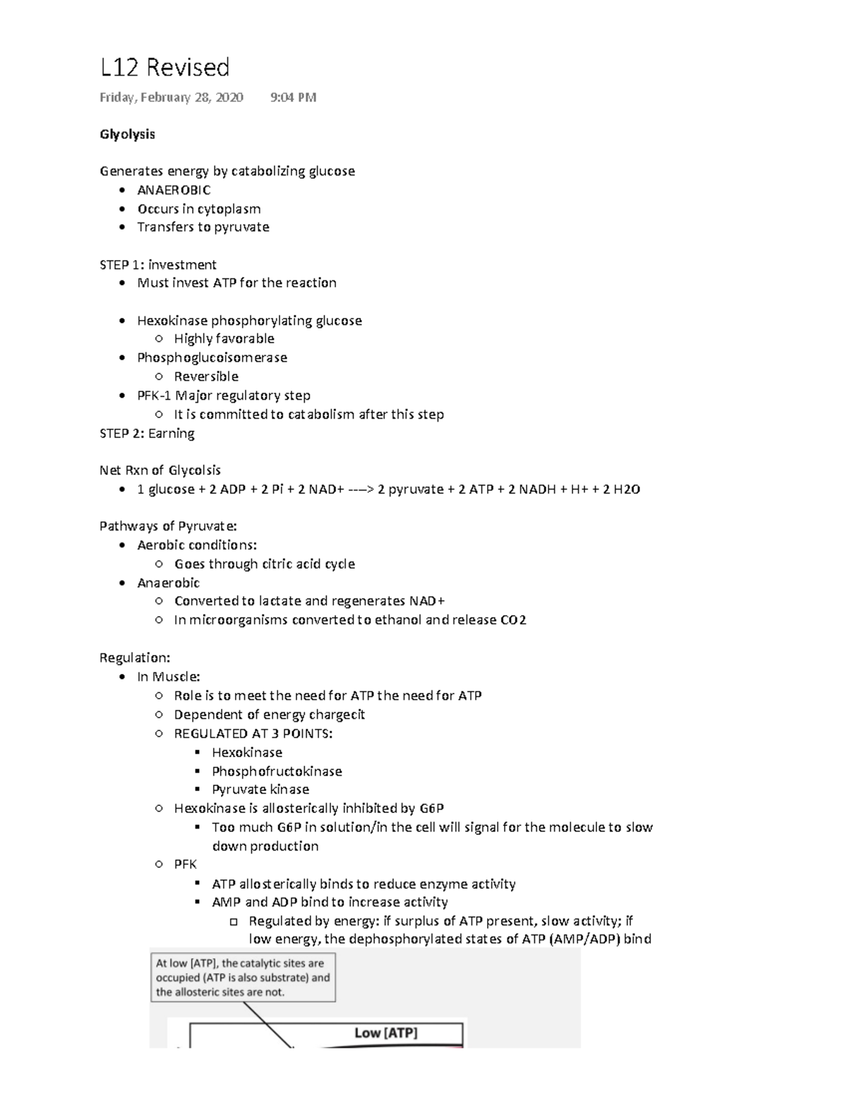 Biochem lec12 - section 2 - Glyolysis Generates energy by catabolizing ...
