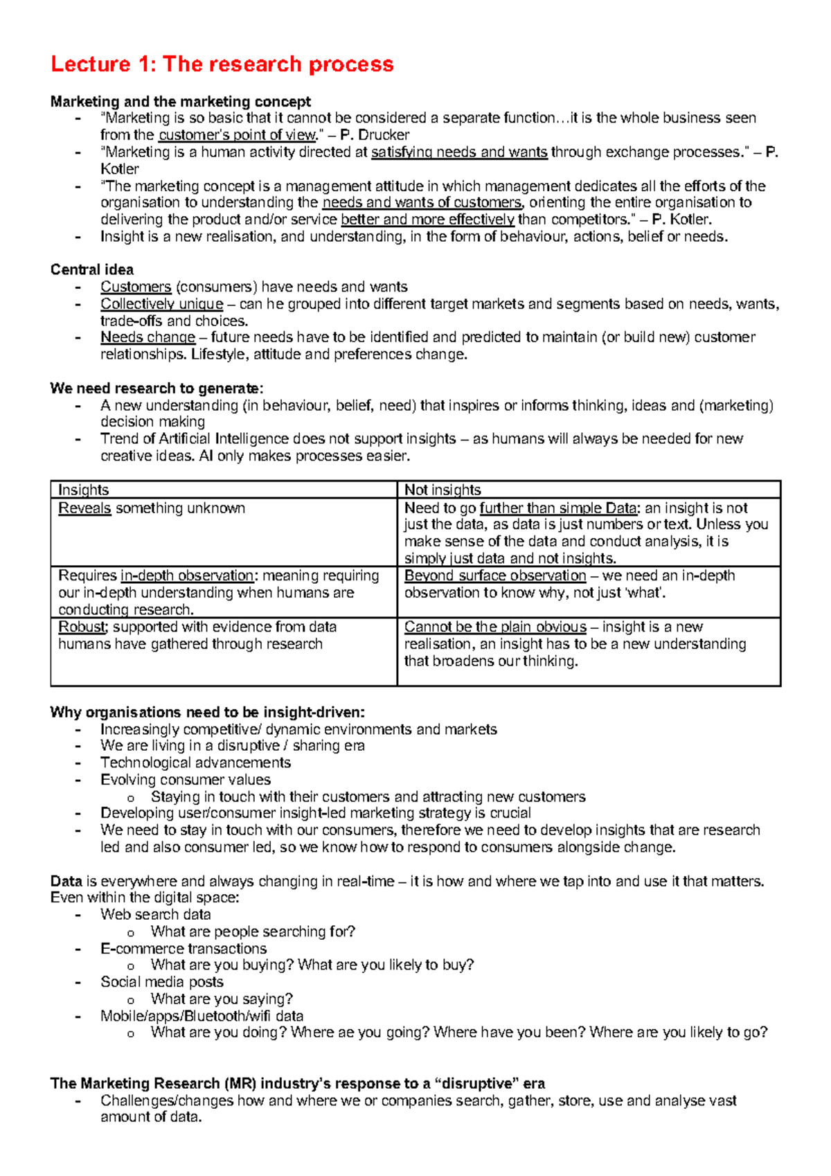 MKTG2113 - Weeks 1-13 worth of lecture and tutorial notes. - Lecture 1 ...