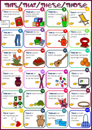 Demonstrative pronouns picture description - DEMONSTRATIVE PRONOUNS ...