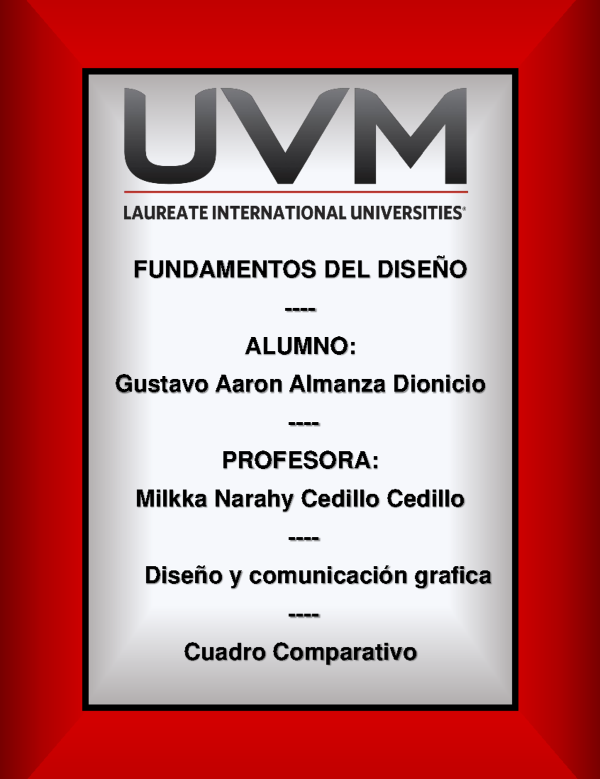 Cuadro comparativo A7 GAAD - FUNDAMENTOS DEL DISEÑO - ALUMNO: Gustavo ...