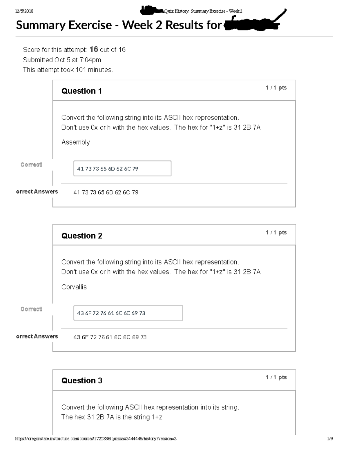 Summary Exercise - Week 2 version 2 - Faiz Quiz History: Summary ...