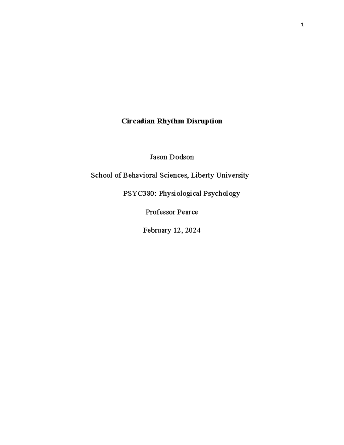 Biological Rhythms Case Study - Circadian Rhythm Disruption Jason ...