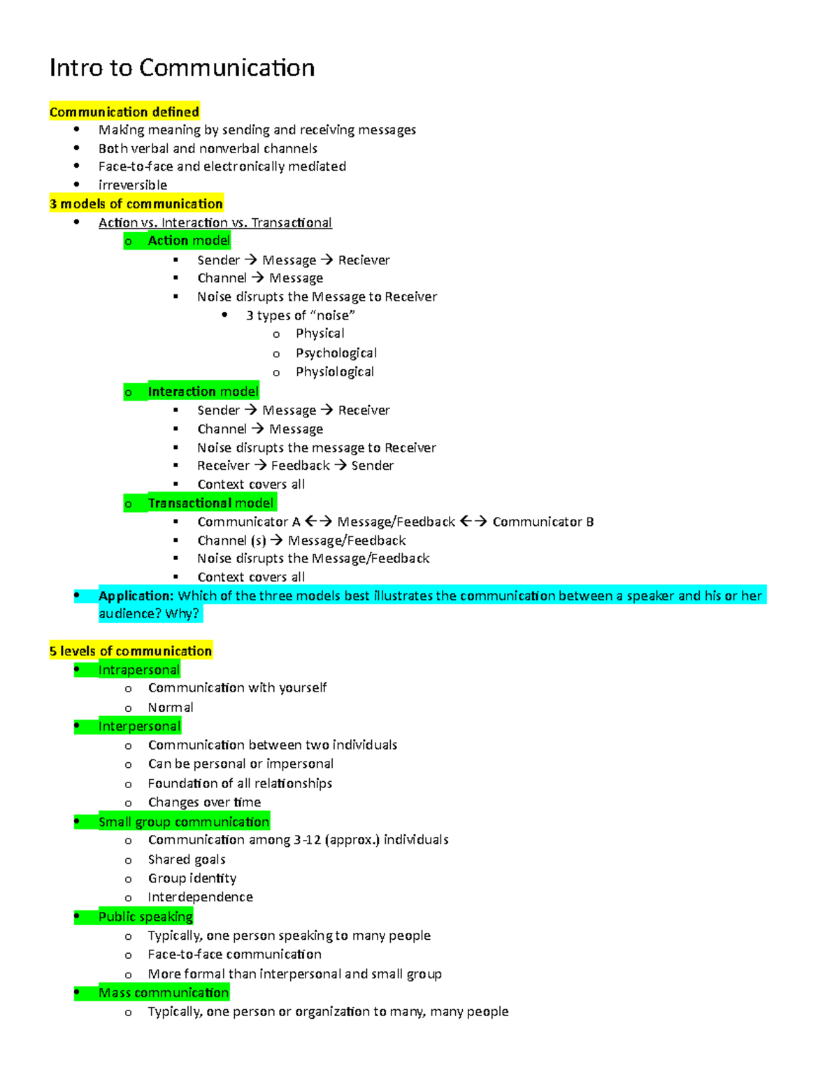 Intro to Communication - Intro to Communication Communication defined ...