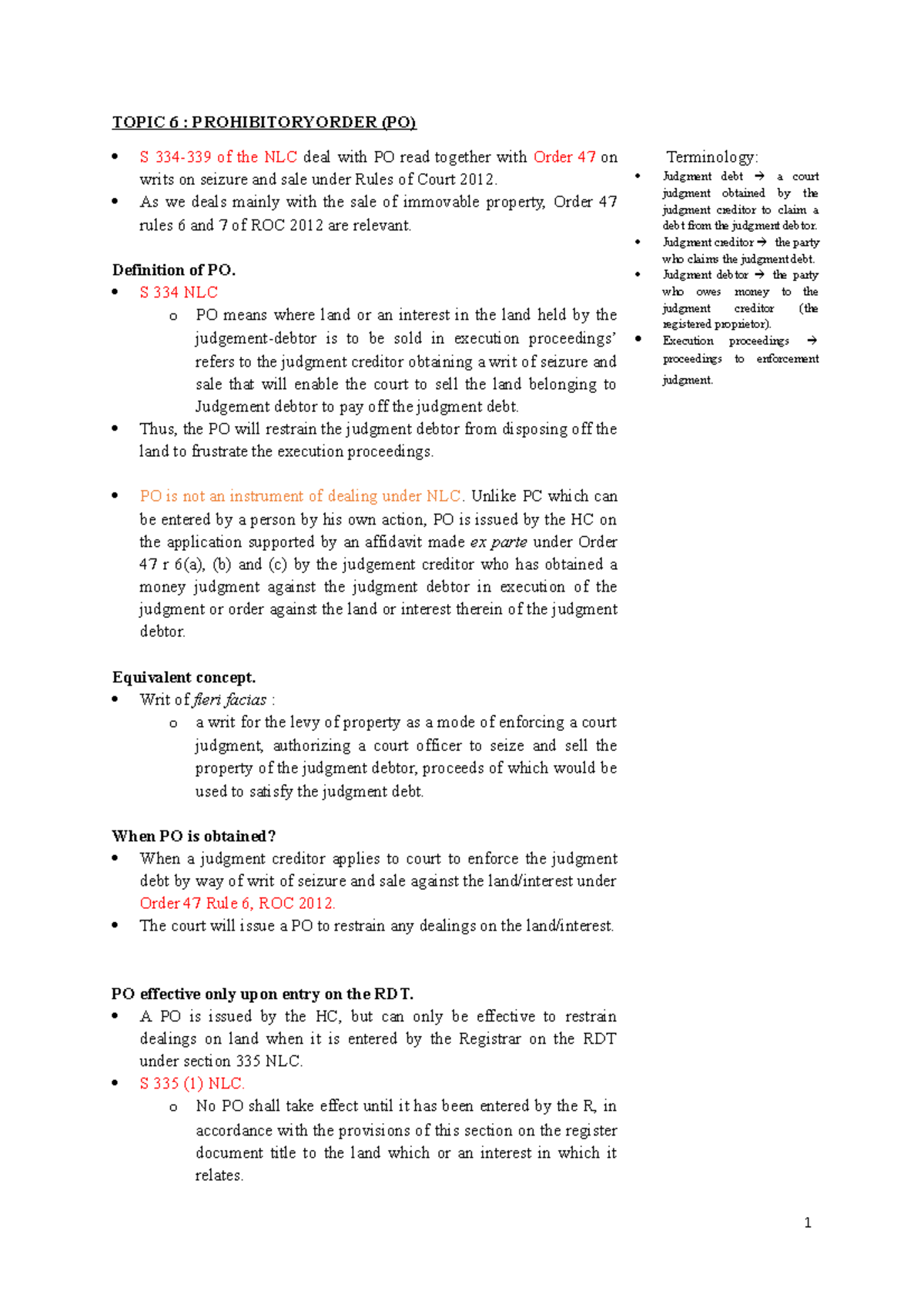 Topic 6 Prohibitory Order (PO) - TOPIC 6 : PROHIBITORYORDER (PO) S 334 ...
