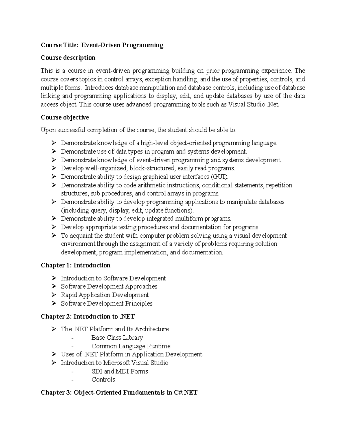 4 5868326636725736320 - Course Title: Event-Driven Programming Course ...