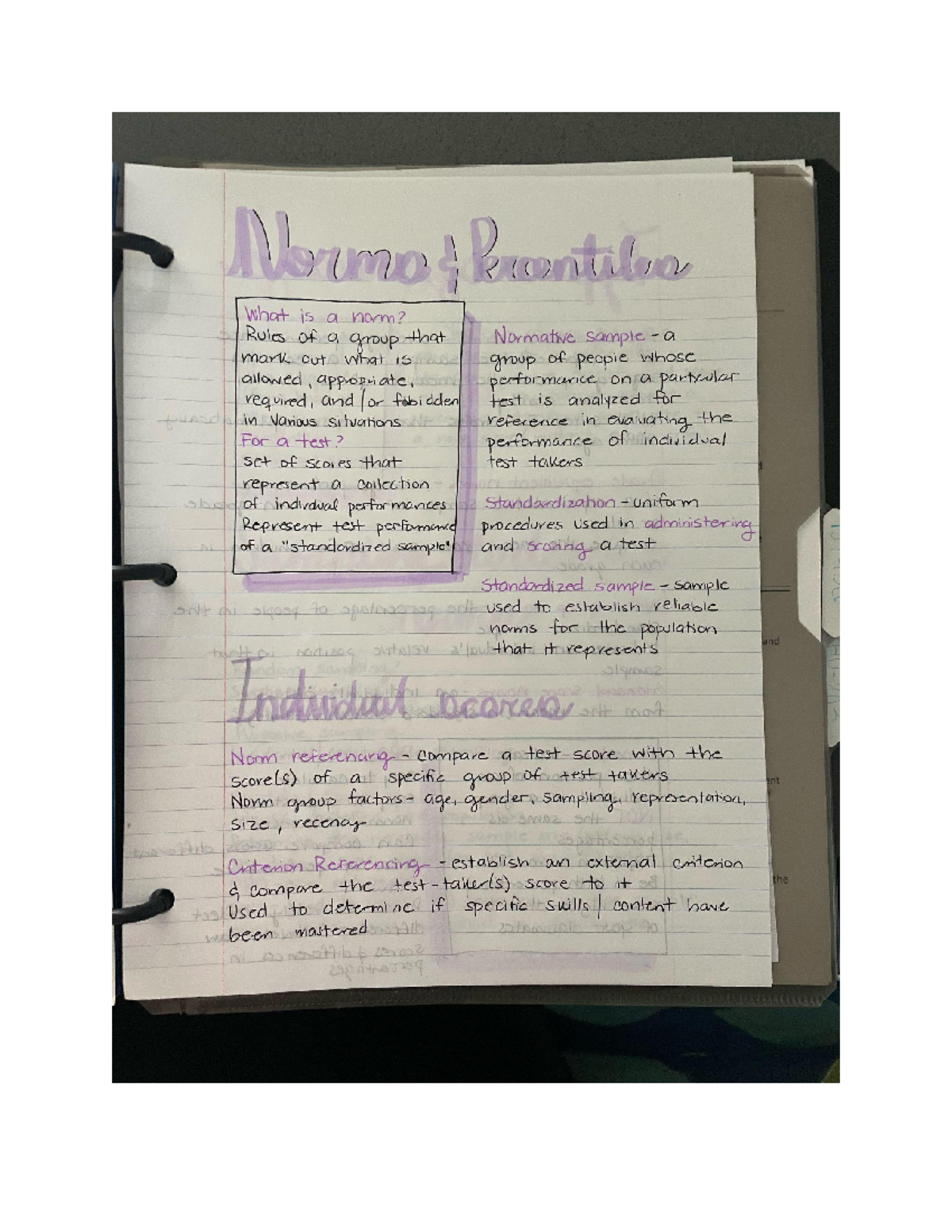 Untitled document - Norms and percentiles lecture notes - PSY 320-02 ...