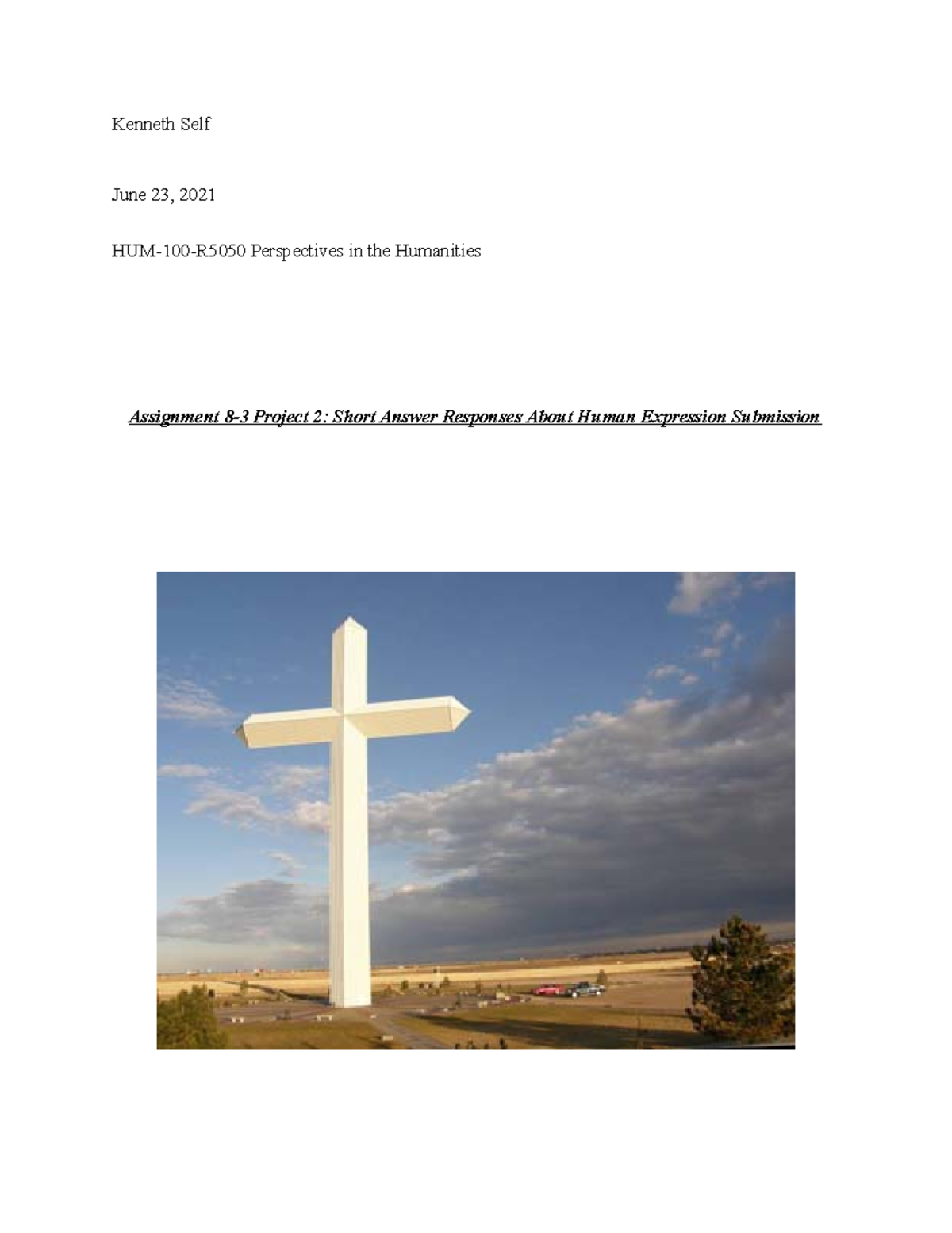 Assignment 8 3 Humanities Final Assignment Module Eight - Kenneth Self ...