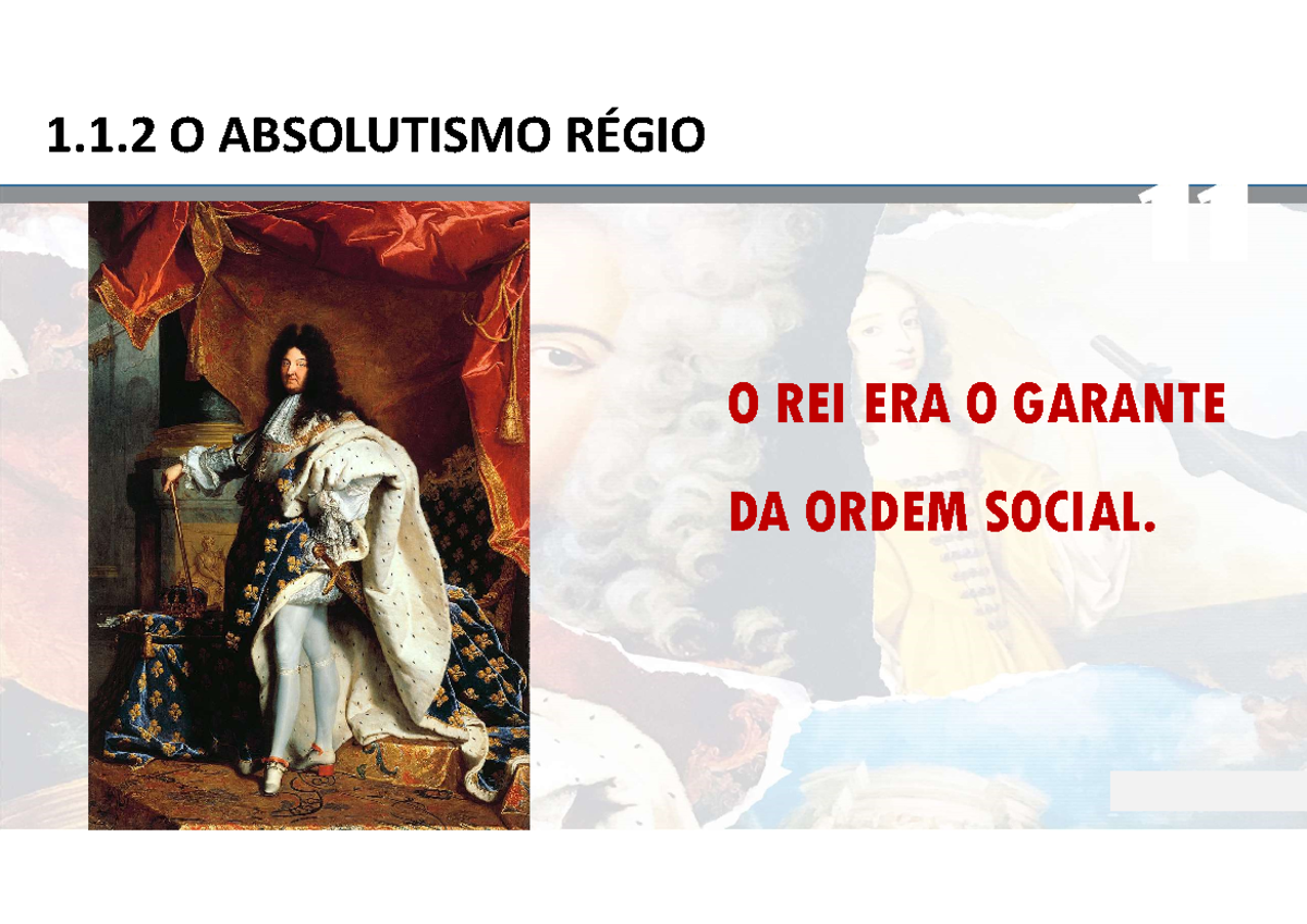 Absolutismo régio - Gyhhjihhjj - O REI ERA O GARANTE DA ORDEM SOCIAL. O ...