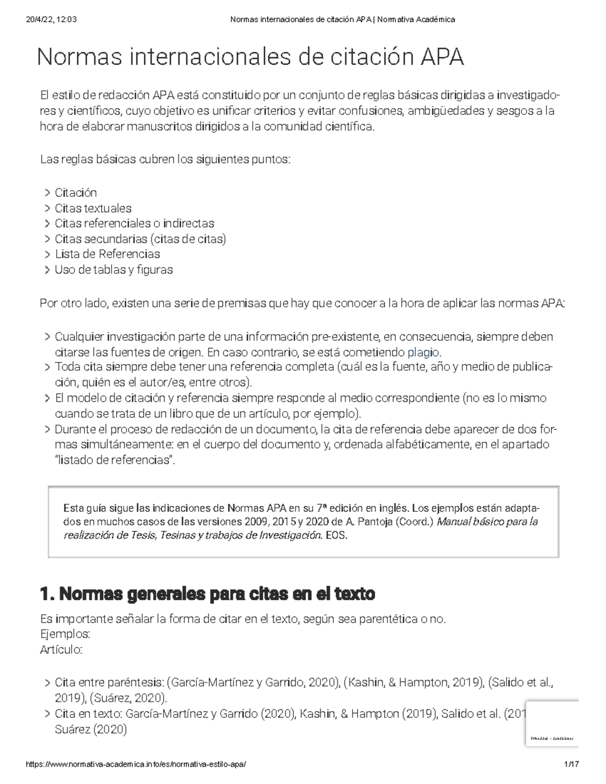 Normas internacionales de citación APA Normativa Académica - El estilo ...