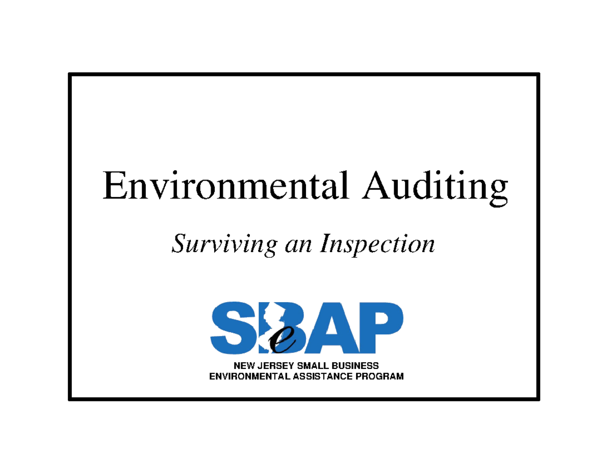 Saifdrycl - Environmental Auditing - NEW JERSEY SMALL BUSINESS ...