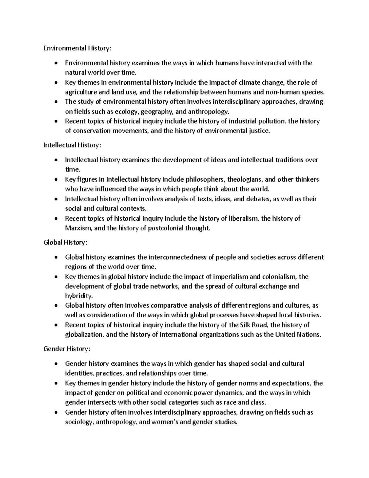 History - Environmental History: Environmental history examines the ...