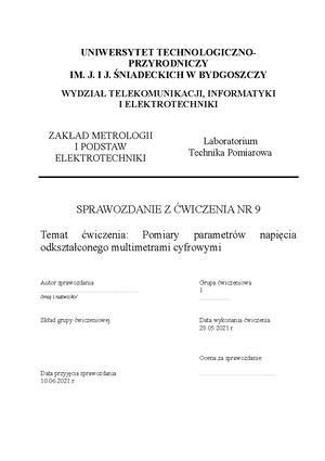 Technika Pomiarowa Ćw. 7 - Cyfrowe pomiary czasu i częstotliwości - Technika Pomiarowa - AiE ...