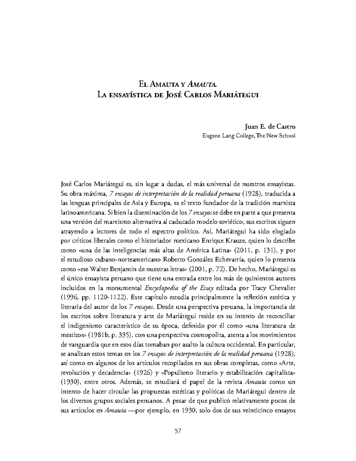 Amauta y el Amauta - EL AMAUTA Y AMAUTA. LA ENSAYÍSTICA DE JOSÉ CARLOS ...