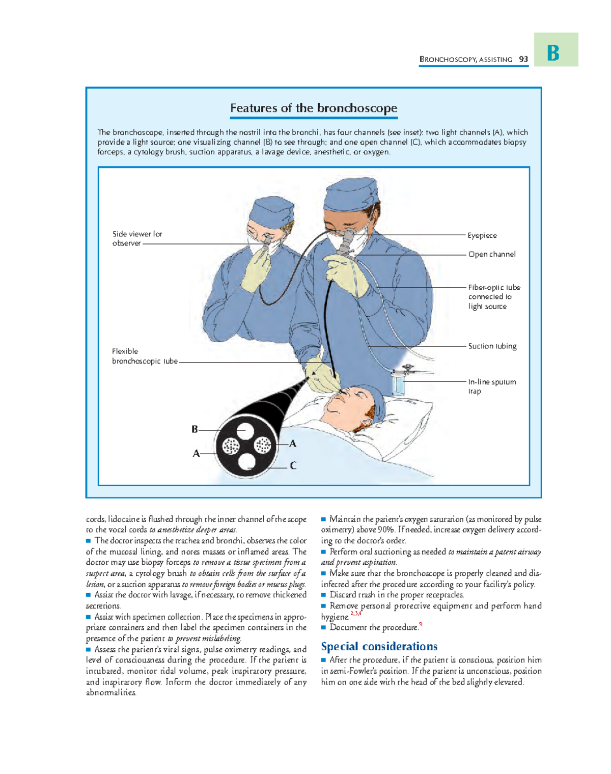 Nursing procedures 24 - B Features of the bronchoscope The bronchoscope ...