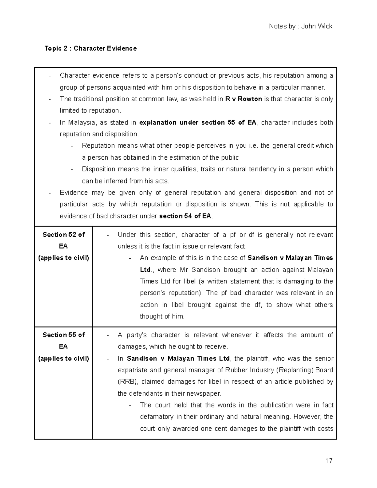 Topic 2 - Character Evidence - Topic 2 : Character Evidence - Character ...