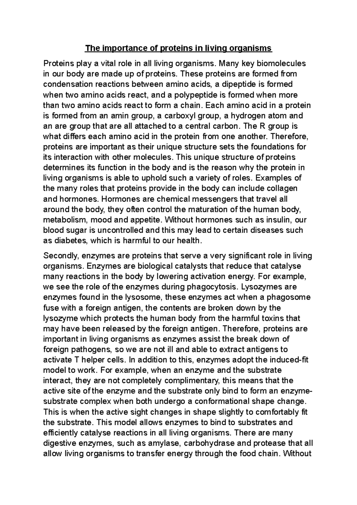 The importance of proteins in living organisms - Many key biomolecules ...