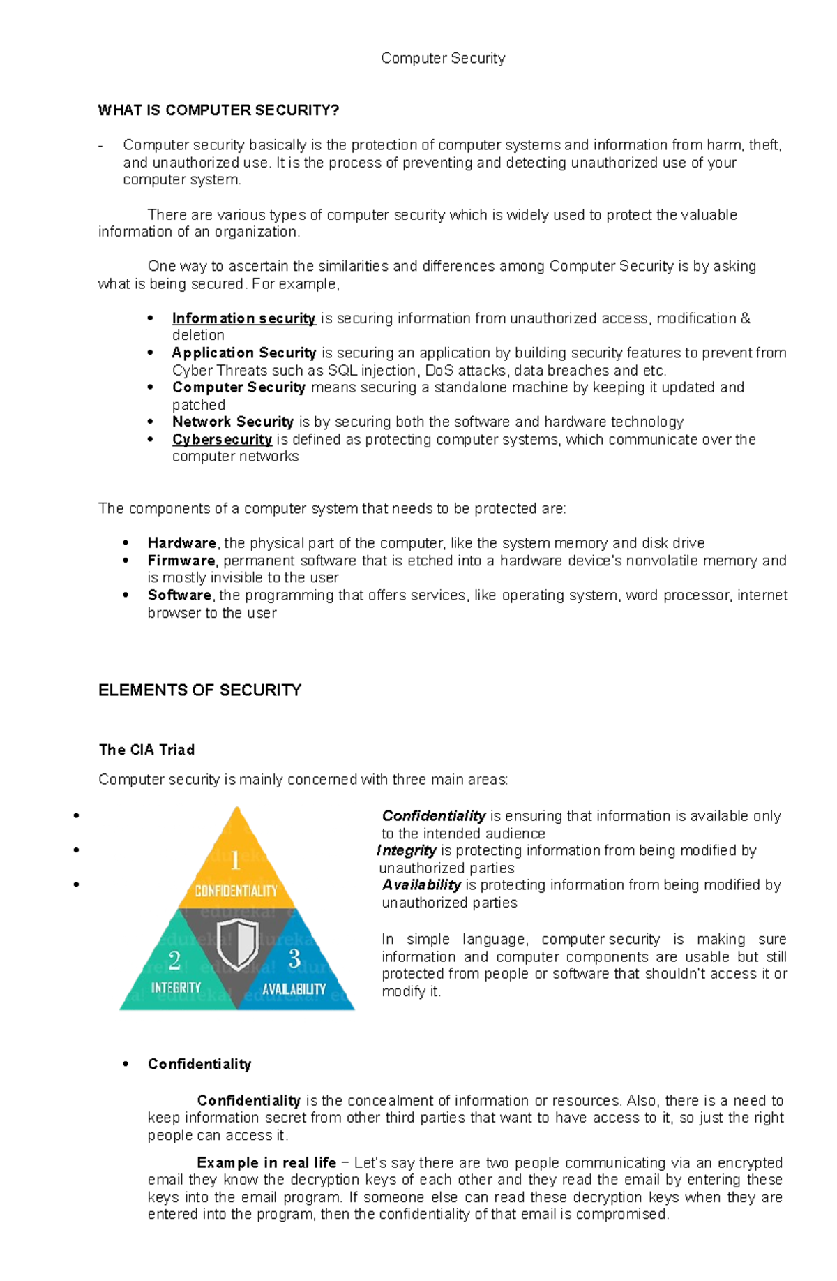 Computer Security - Computer Security WHAT IS COMPUTER SECURITY ...