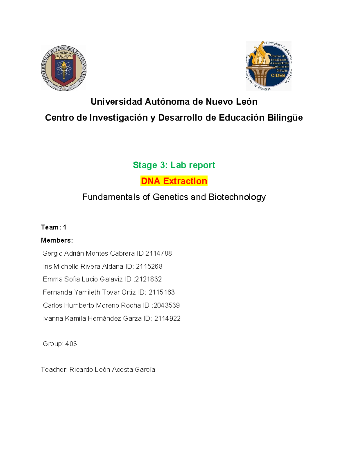 Lab report Stage 31 - practica de laboratorio etapa 3 - Universidad ...