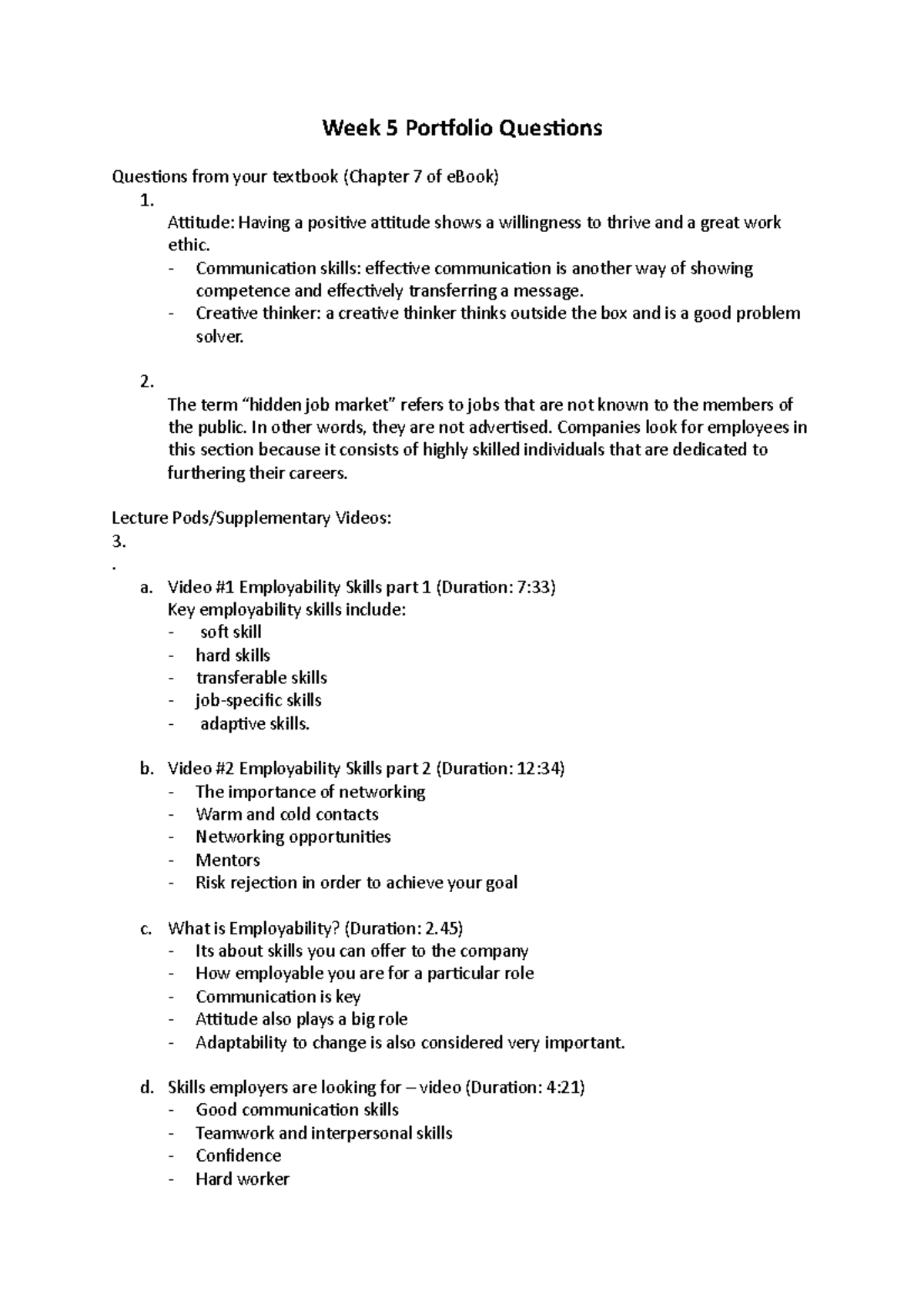 Week 5 Portfolio Questions - Week 5 Portfolio Questions Questions from ...
