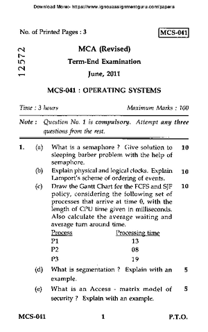 Block-1 MS-041 Unit-1 - This documents contains first unit of Operating Systems-mcs-041 ,Block-1 ...