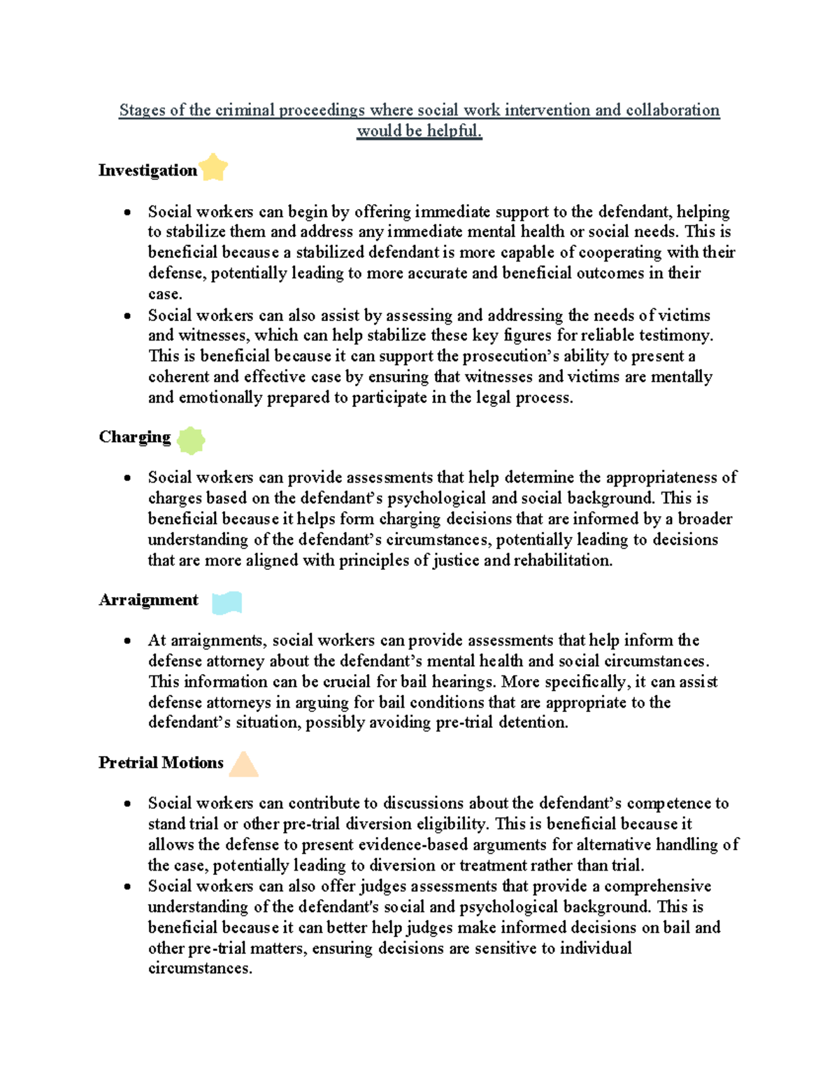 Notes on Criminal Process Flow Chart - Stages of the criminal ...