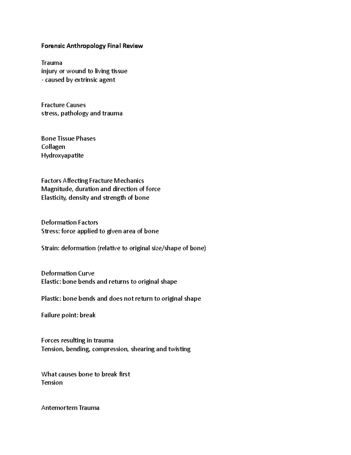 Forensic Anthropology Final Review - Forensic Anthropology Final Review ...