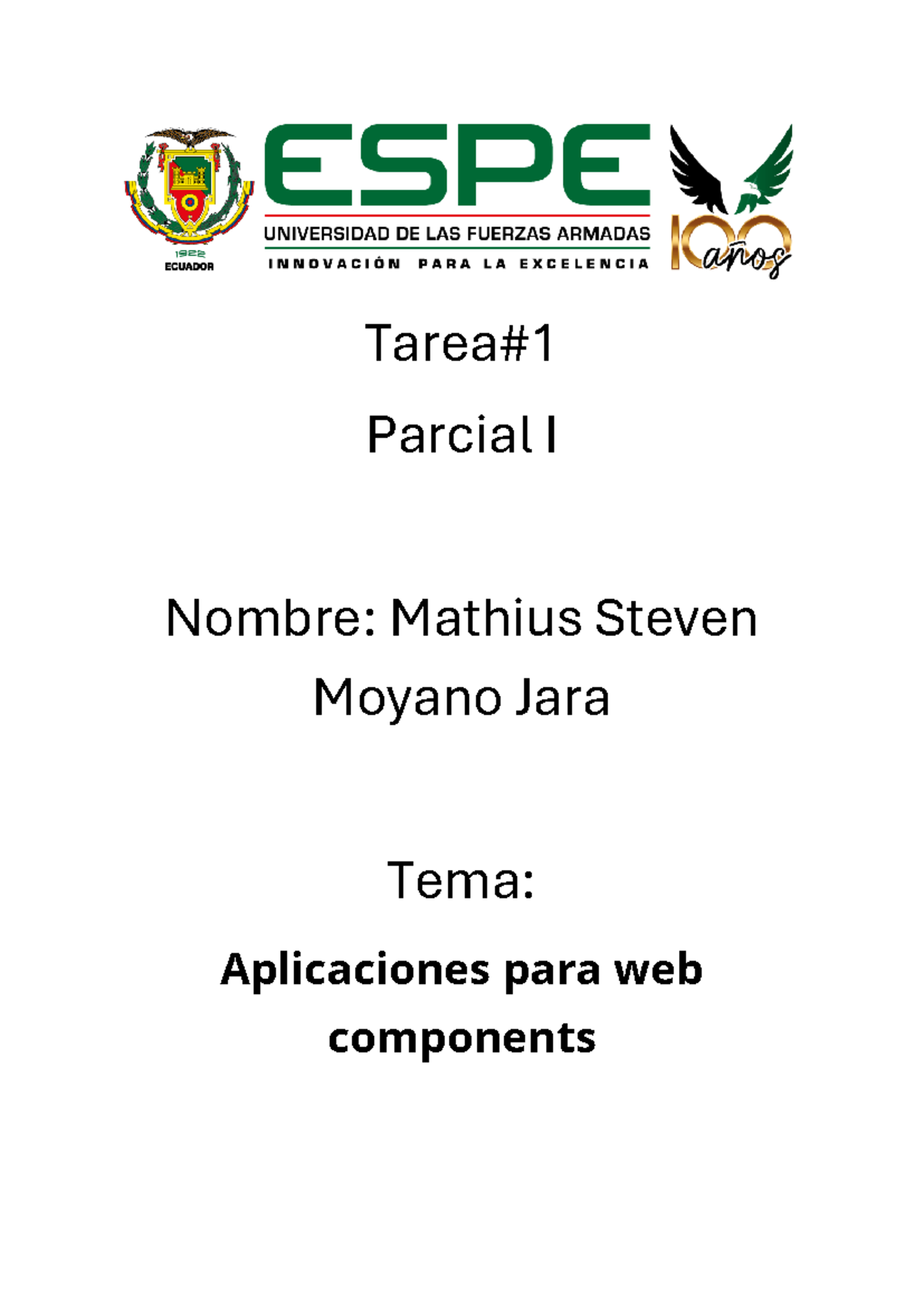 Manual 3 - Tarea# Parcial I Nombre: Mathius Steven Moyano Jara Tema ...
