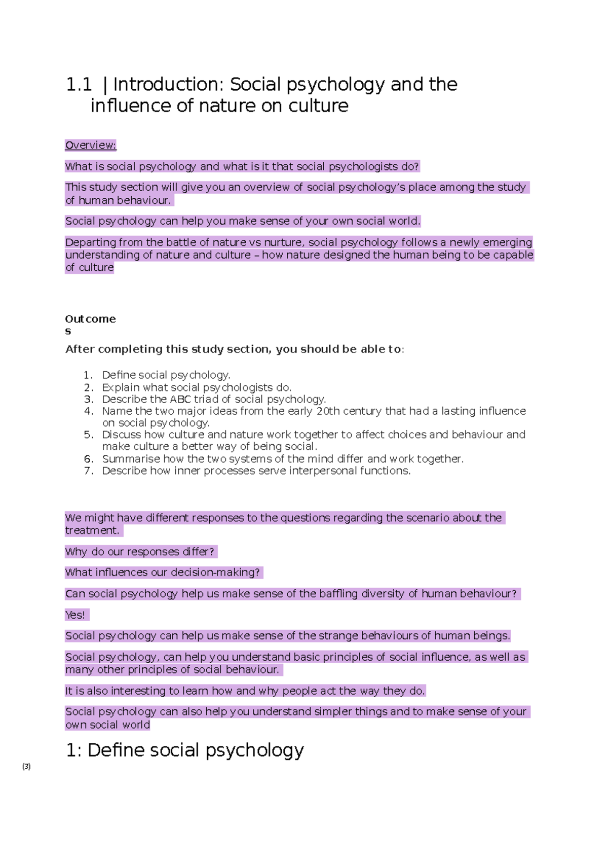 NWU Potchefstroom BCom Industrial Psychology - 1 | Introduction: Social ...