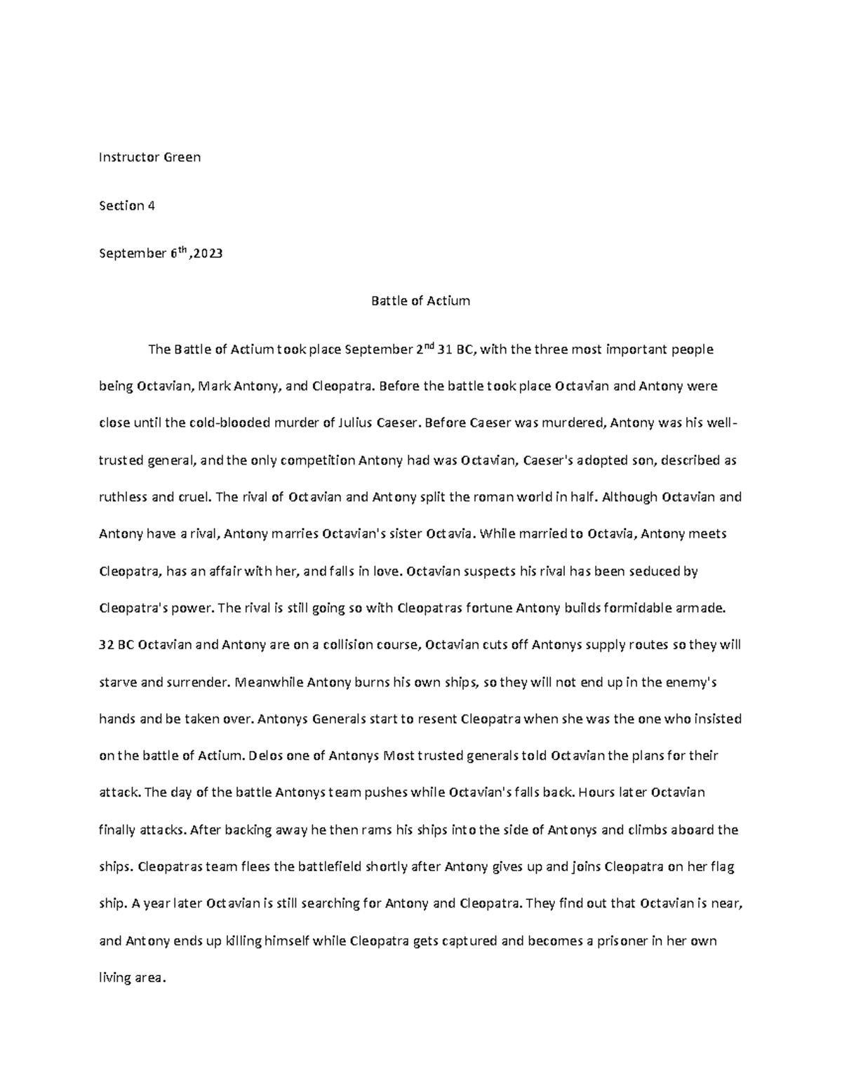 Documentary Analysis-2 - Instructor Green Section 4 September 6th ...