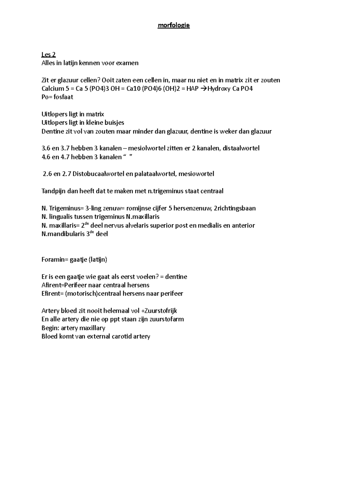 Les 2 - les 2 - morfologie Les 2 Alles in latijn kennen voor examen Zit er glazuur cellen? Ooit ...