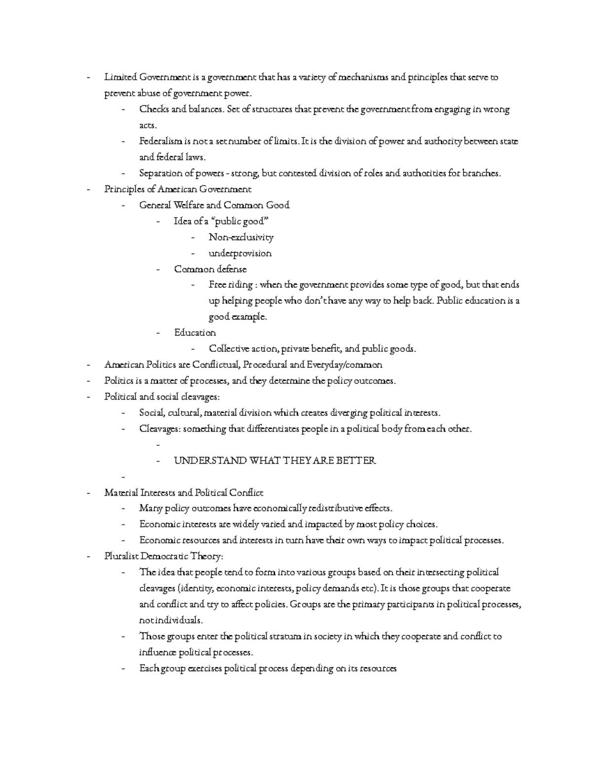 AP Gov Notes - n/a - Limited Government is a government that has a ...
