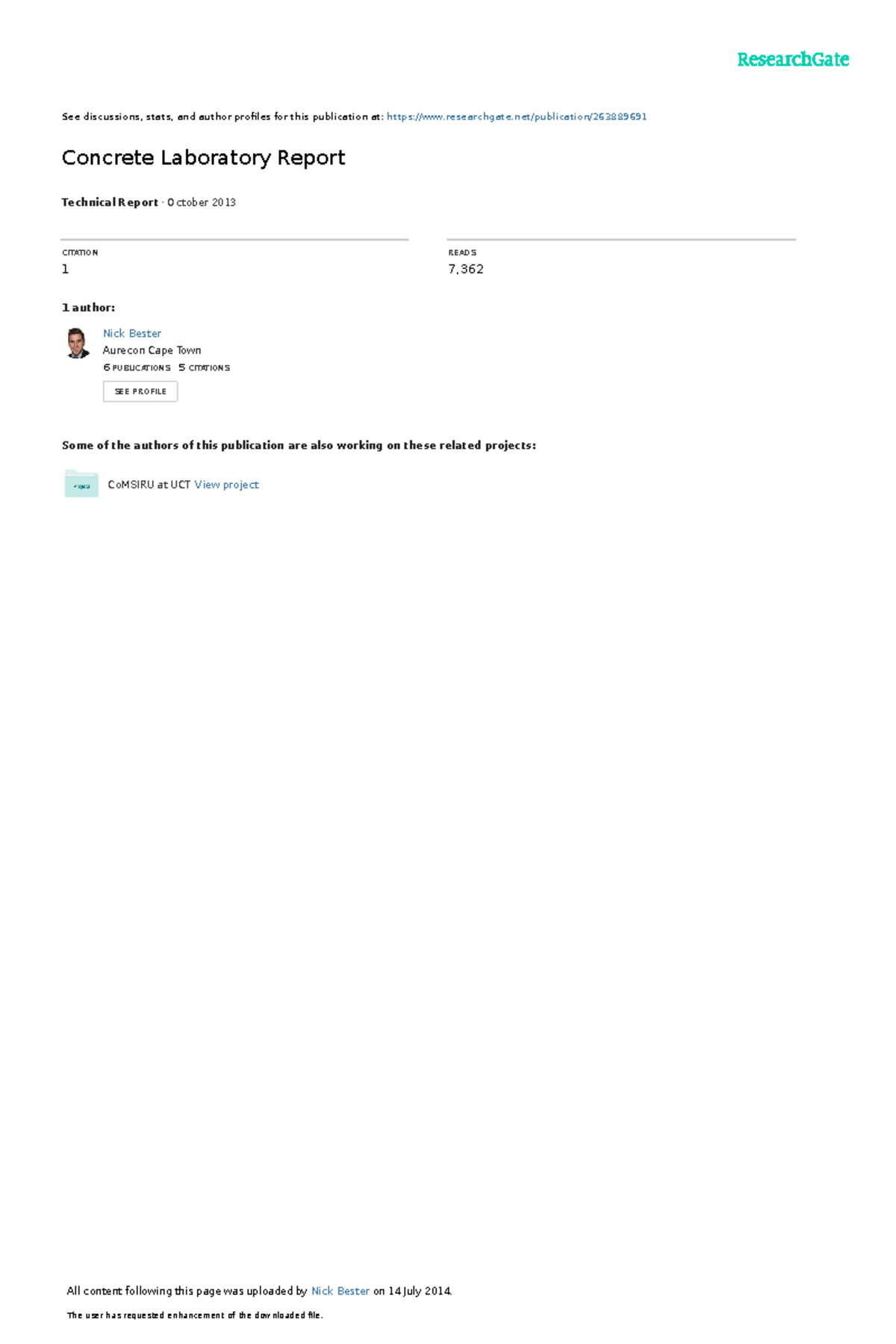 Pdfcoffee - Report - See discussions, stats, and author profiles for this publication at: - Studocu