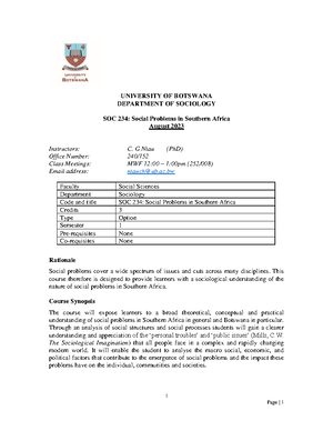 SOC 234 Notes (Theoretical explanations - Part 2b) - 1 SOC 234 Notes ...