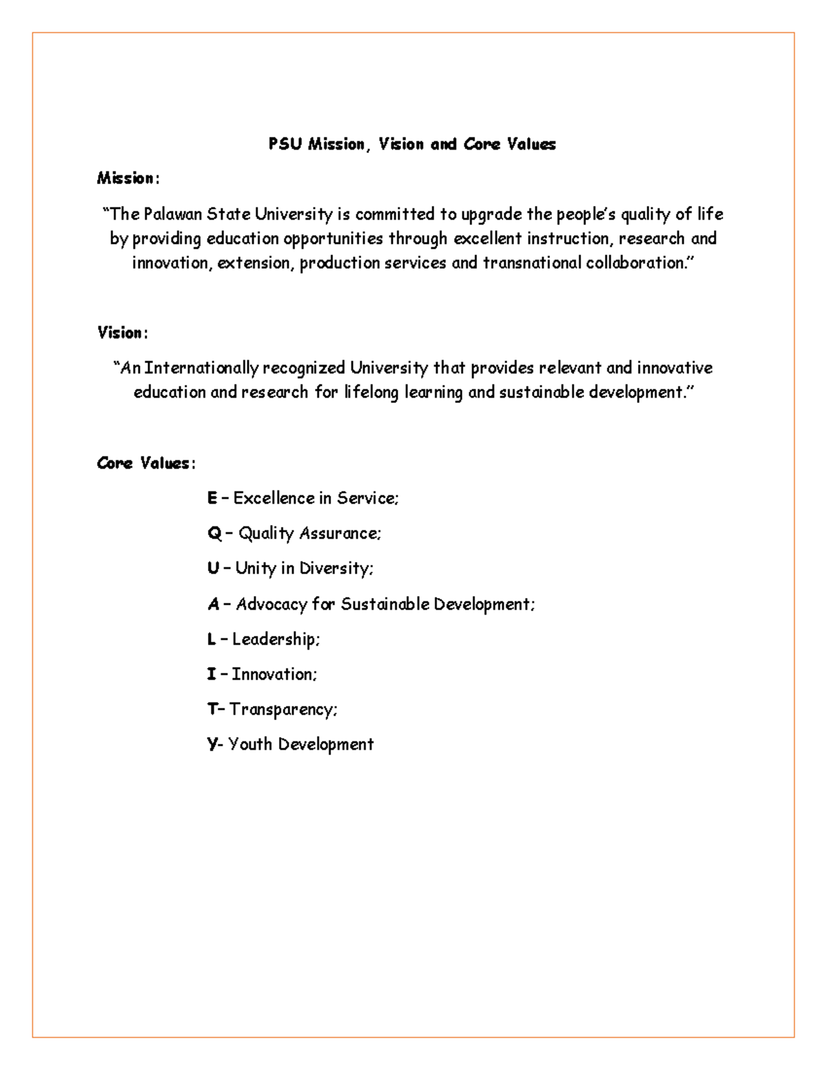 Deutsch Module 1 Lesson 1.1 and Lesson 1 - PSU Mission, Vision and Core ...