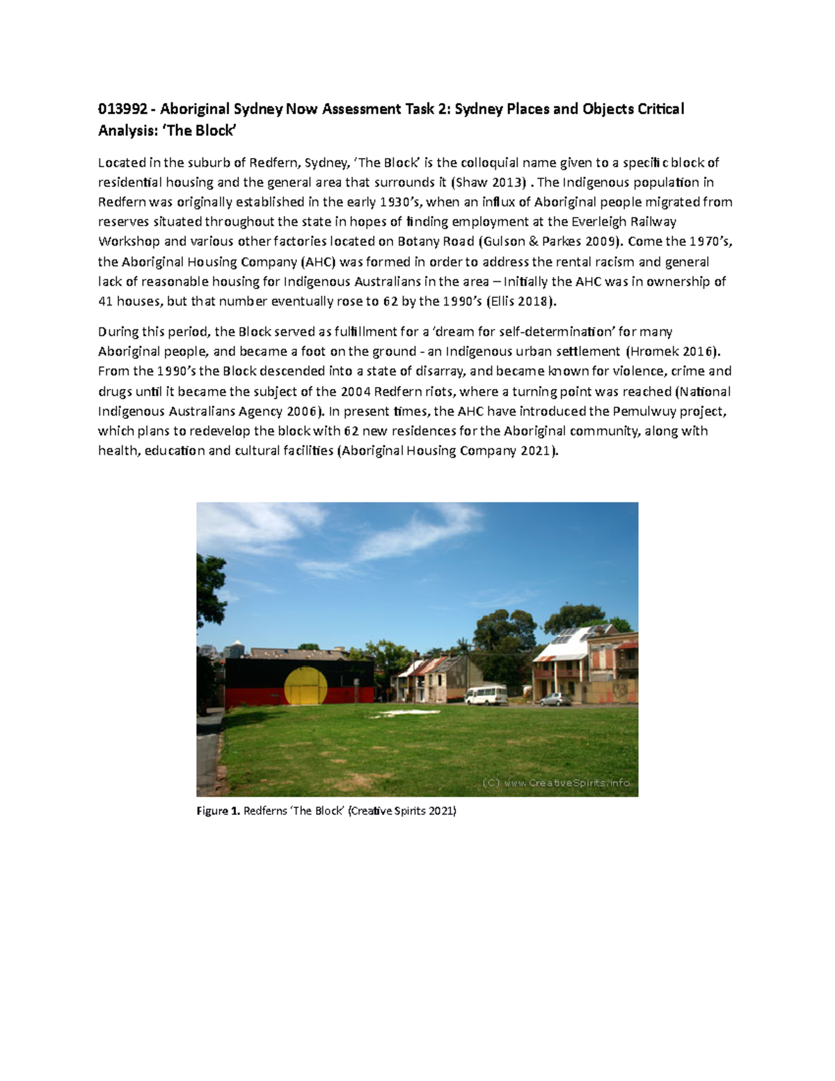 Assignment #1 - Sydney Places and Objects Critical Analysis - 013992 ...