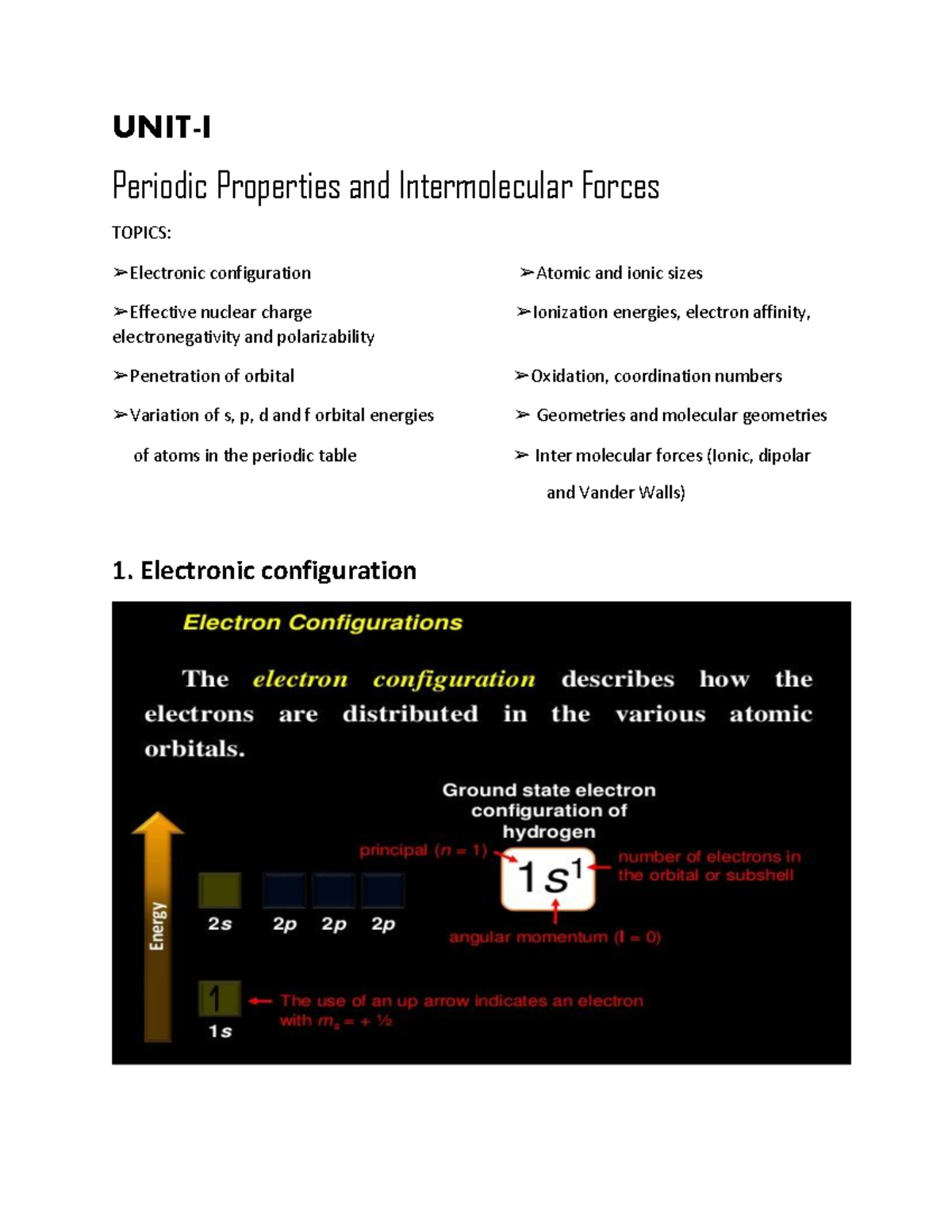 Periodic trends - UNIT-I Periodic Properties and Intermolecular Forces ...