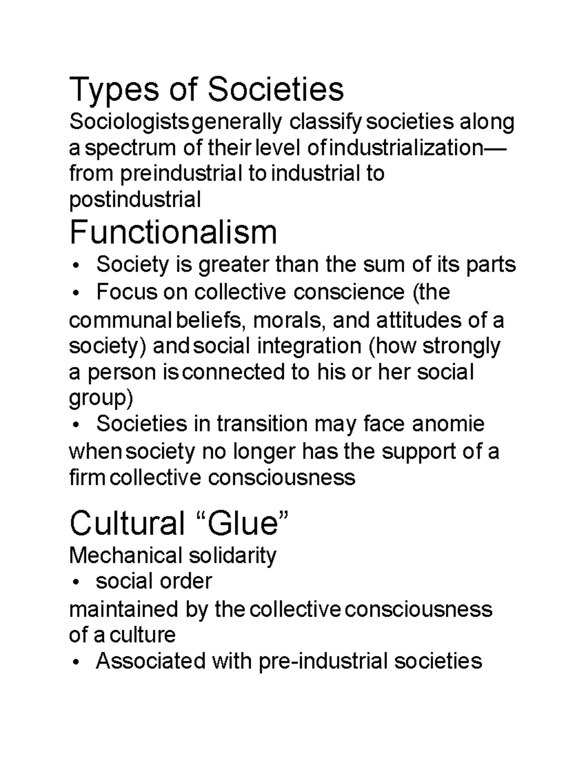 Societal Types and Theories - Types of Societies Sociologists generally ...