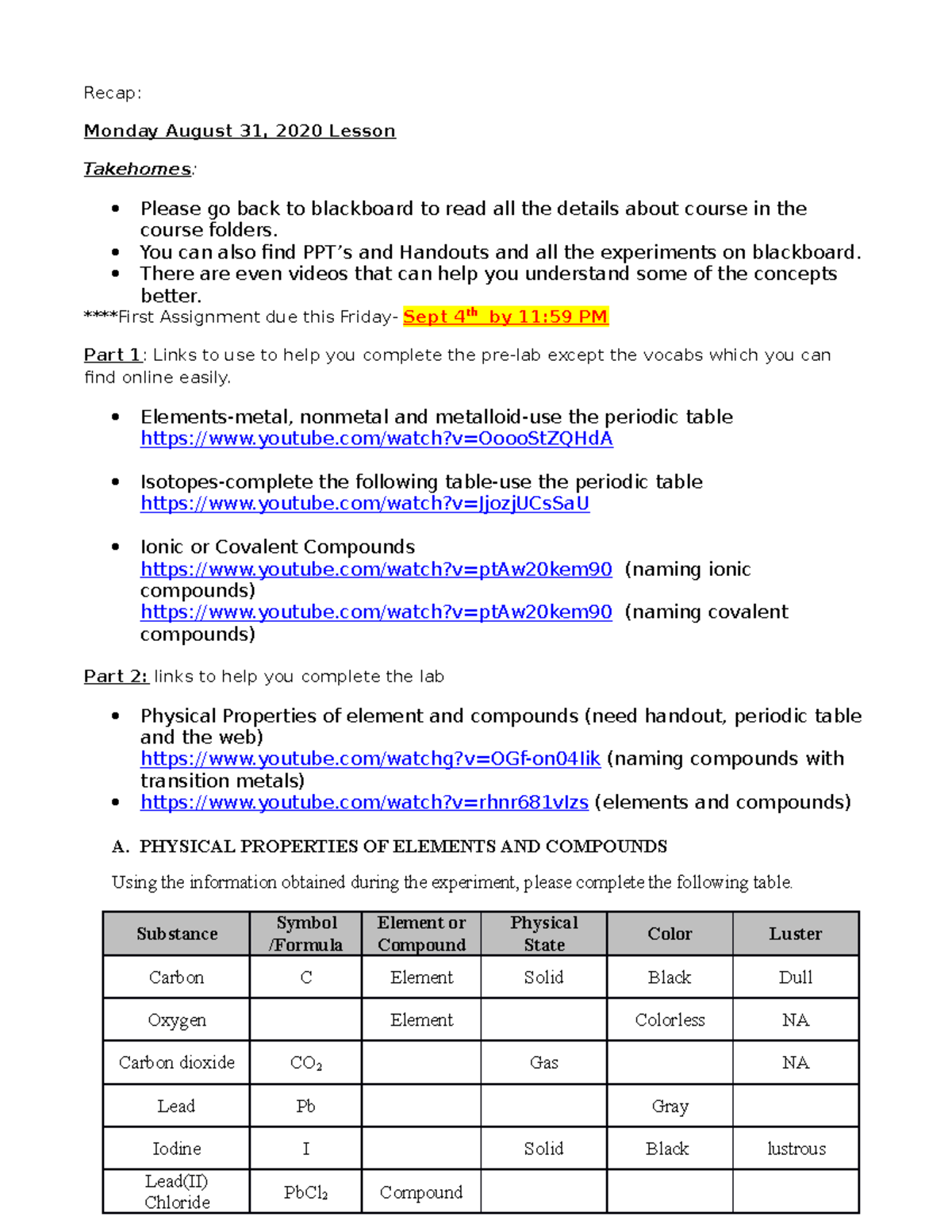 Chapt 1 recab - Chemistry Lab reports due after doing the lab - CHEM ...