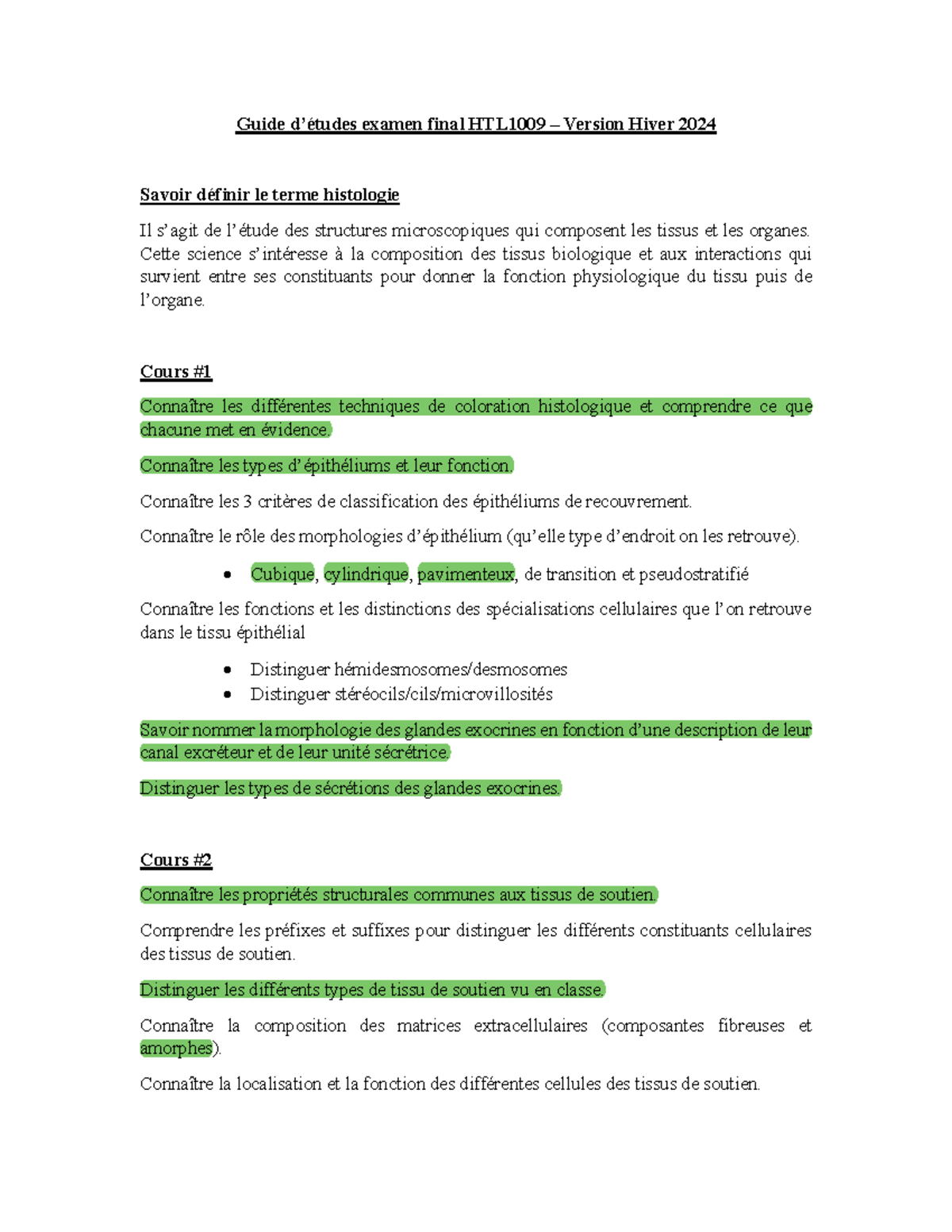 Guide d'étude pour l'examen intra (Hiver 2024) - Guide d’études examen final HTL100 9 – Version ...